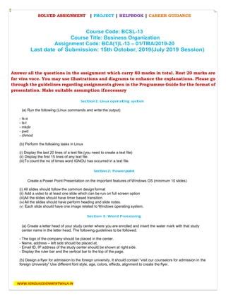 Bcsl 013 Solved Assignment 2019 20 Without PDF