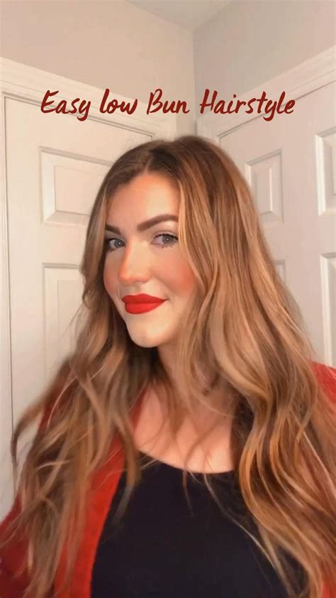 Easy Low Bun Hairstyle Bun Hairstyles Hair Styles Business Casual