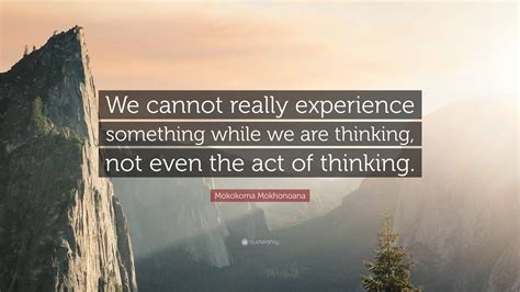 Mokokoma Mokhonoana Quote We Cannot Really Experience Something While