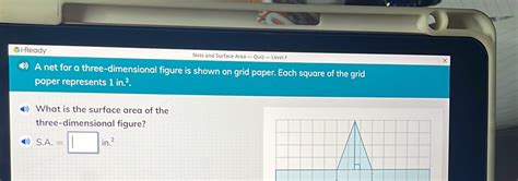 Solved I Ready Nets And Surface Area — Quiz — Level F × A Net For A