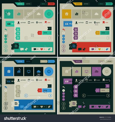 Modern Flat Design Ui Template Stock Vector Royalty Free Shutterstock