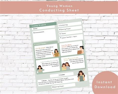 Young Women Conducting Sheet Printable For Classes Class Presidency