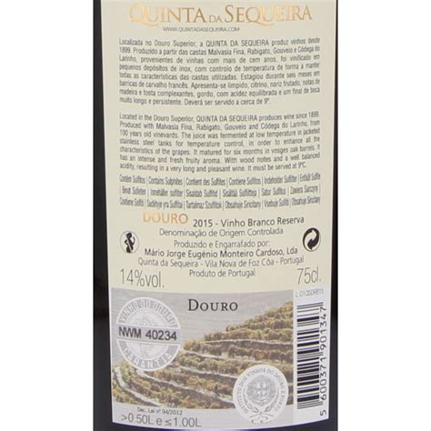 Vinho Quinta Sequeira Reserva Branco 75cl Vinho Branco Douro Vinho