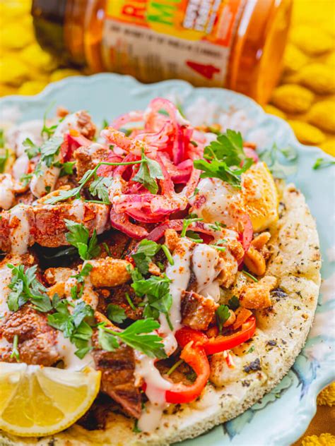 Suya Lamb Steaks On Garlic Flatbread Angus And Oink