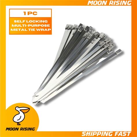 1 Pc Premium Self Locking Stainless Steel Exhaust Wrap Ties Multi