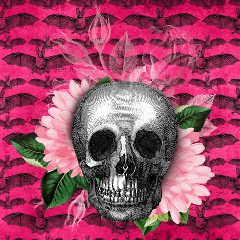 Pink Flower Skull Wallpaper