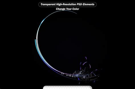 Premium Psd Neon Swirl Curve Blue Line Light Effect Abstract Ring
