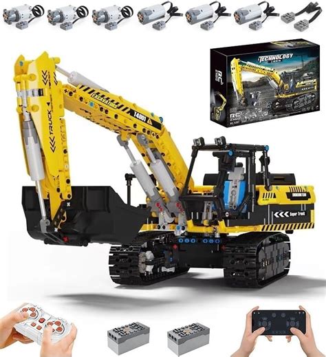 Auforua Technik Bagger Ferngesteuert mit 6 Motor 2068 Teile Groß MOC Klemmbausteine