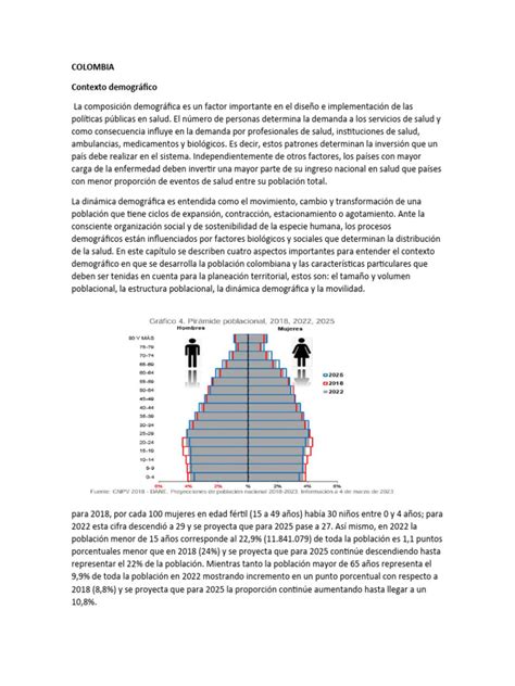 Colombia Panorama De Salud Infantil Pdf Vacunas Población