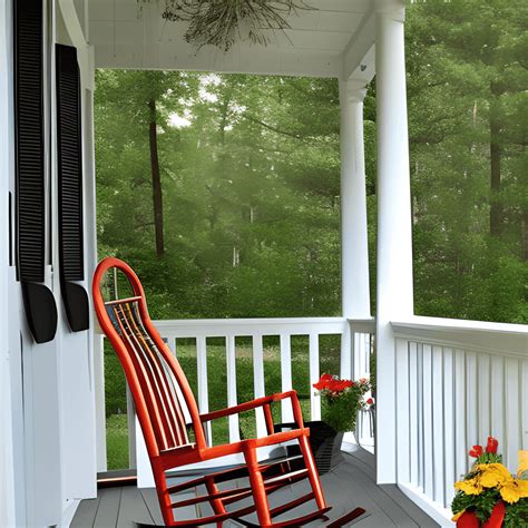 Farmhouse Front Porch Rocking Chair Creative Fabrica