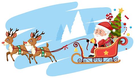 Santa Claus Riding Sleigh Template 594433 Vector Art At Vecteezy