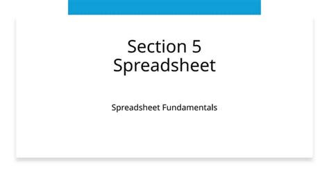Information Technology Csec Spreadsheet Pptx