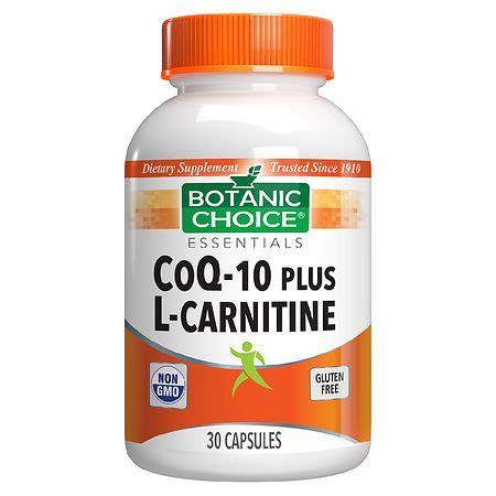 Botanic Choice CoQ10 plus L-Carnitine Dietary Supplement Capsules ...