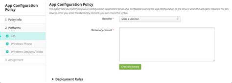 App Configuration Device Policy Xenmobile Server