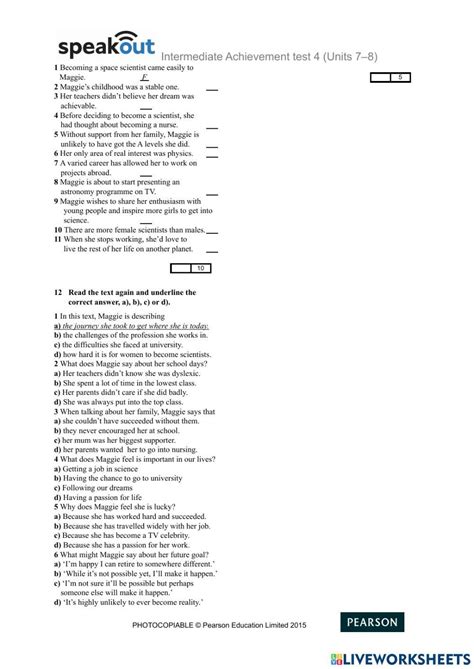 Achievement Tes Free Interactive Worksheets 4050481