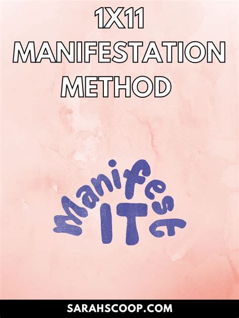 How You Can Use Powerful Techniques 1x11 Manifestation Method Sarah