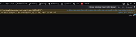 Is There An Equivalent Of Chromes Devtools Sources Panel In Firefox Devtools Stack Overflow