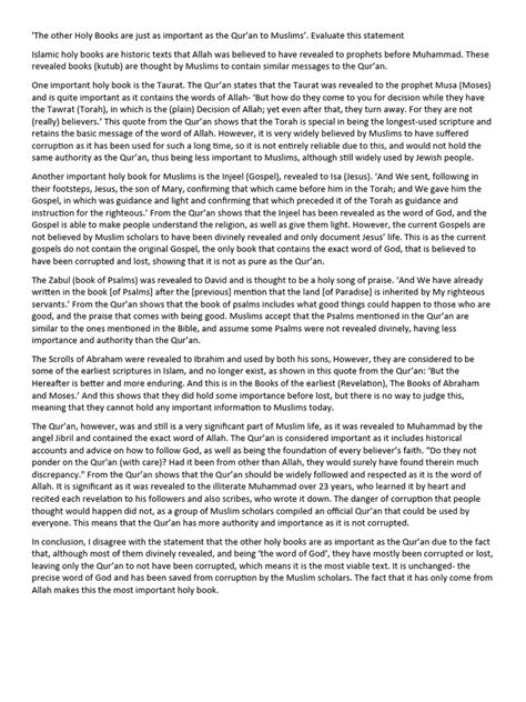 The Other Holy Books Are Just As Important As The Quran 12 Marker Pdf