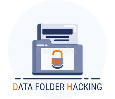 flat icons style hacker cyber crime attack data folder hacking for web