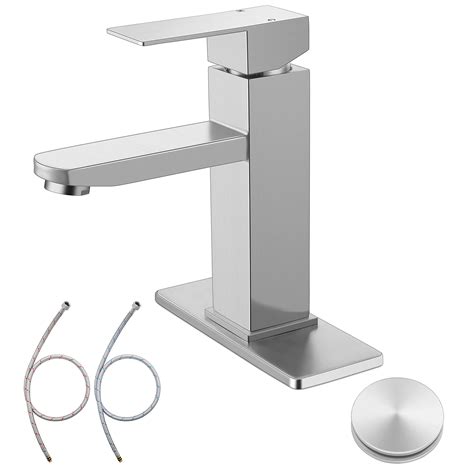 Coliware Brushed Nickel Single Handle Bathroom Faucet Stainless Steel