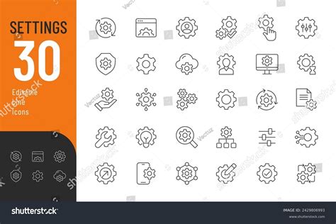 Setting Line Editable Icons Set Vector Stock Vector Royalty Free 2429806993 Shutterstock