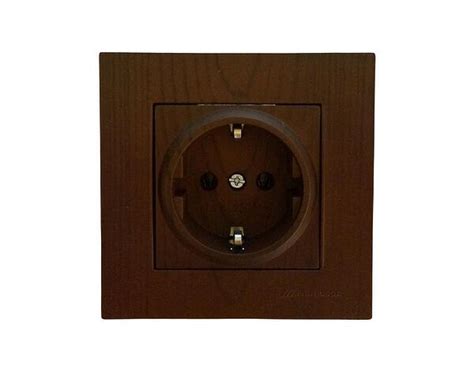 Контакт шуко единичен 16А орех