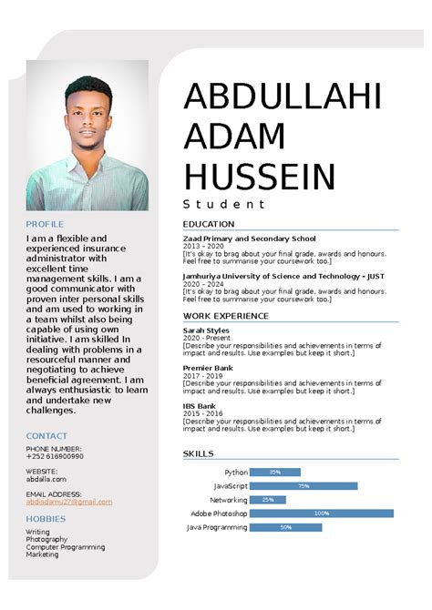 Abdullahi Adam Hussein Abdullahi Adam Hussein S T U D E N T Profile I