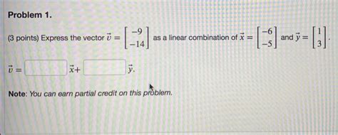 solved problem 1 3 points express the vector y 12