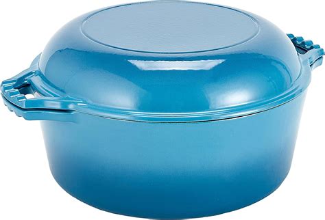 Bruntmor Enameled 2 In 1 Double Dutch Oven And Domed Skillet Lid 7