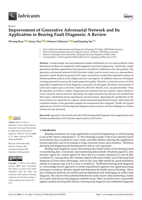 Pdf Improvement Of Generative Adversarial Network And Its Application In Bearing Fault
