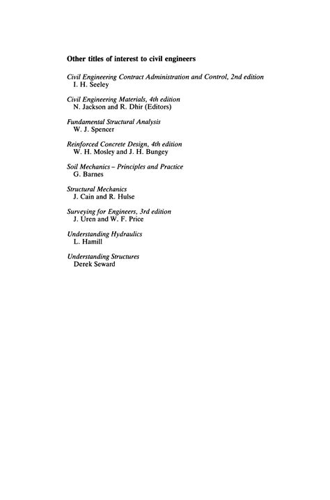 Solution Mosley W H Reinforced Concrete Design To Eurocode 2 Ec2 1996