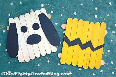 Popsicle Stick Charlie Brown And Snoopy Craft