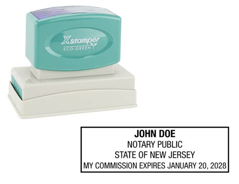New Jersey Notary Pre Inked Stamp Rubber Stamp Warehouse