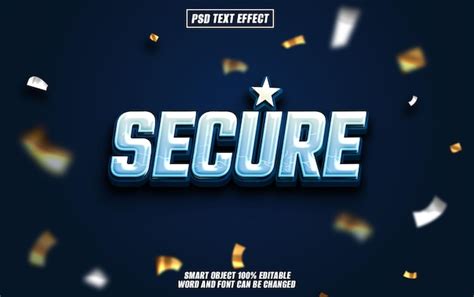 Premium PSD Secure Text Effect Font Editable Typography 3d Text