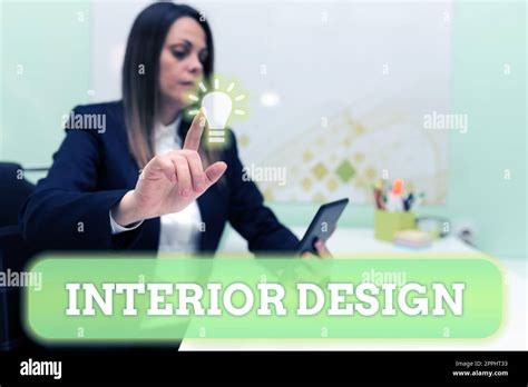 Leyenda De Texto Que Presenta El Diseño Interior Palabra Escrita Sobre