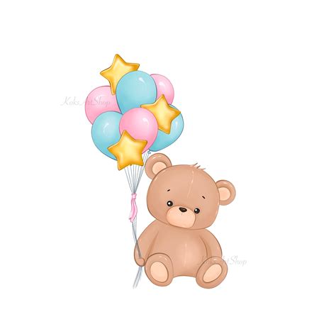 Teddy Bear Clipart Teddy Bear PNG Teddy Bear Baby Shower Etsy Canada
