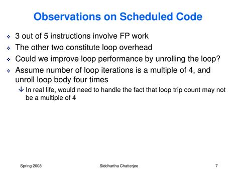 Ppt Cs 378 Programming For Performance Single Thread Performance Compiler Scheduling For