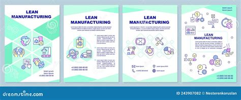 Lean Manufacturing Brochure Template Stock Vector Illustration Of Concept Cover 243907082