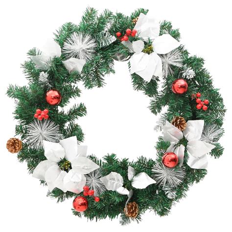 Ghirlanda Natalizia Con Luci LED Verde 60 Cm PVC AMDGarden