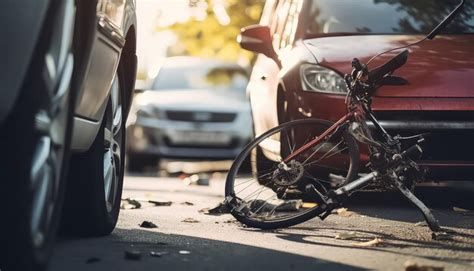 Accident Car Hit Bike Premium Ai Generated Image