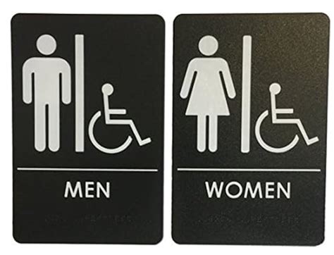 Rock Ridge Menwomen Restroom Sign With Wheelchair Blackwhite Ada