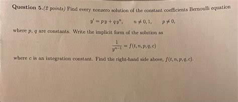 Solved Question Points Find Every Nonzero Solution Of Chegg Com