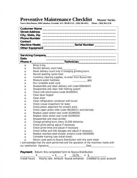 FREE 25 Maintenance Checklist Samples Templates In MS Word PDF