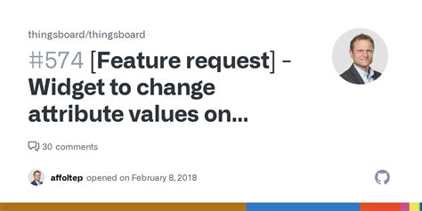 Feature Request Widget To Change Attribute Values On Dashboard