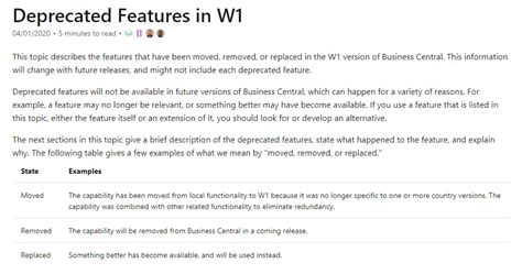 D365 Business Central Deprecated Features And Fields That Nav Guy