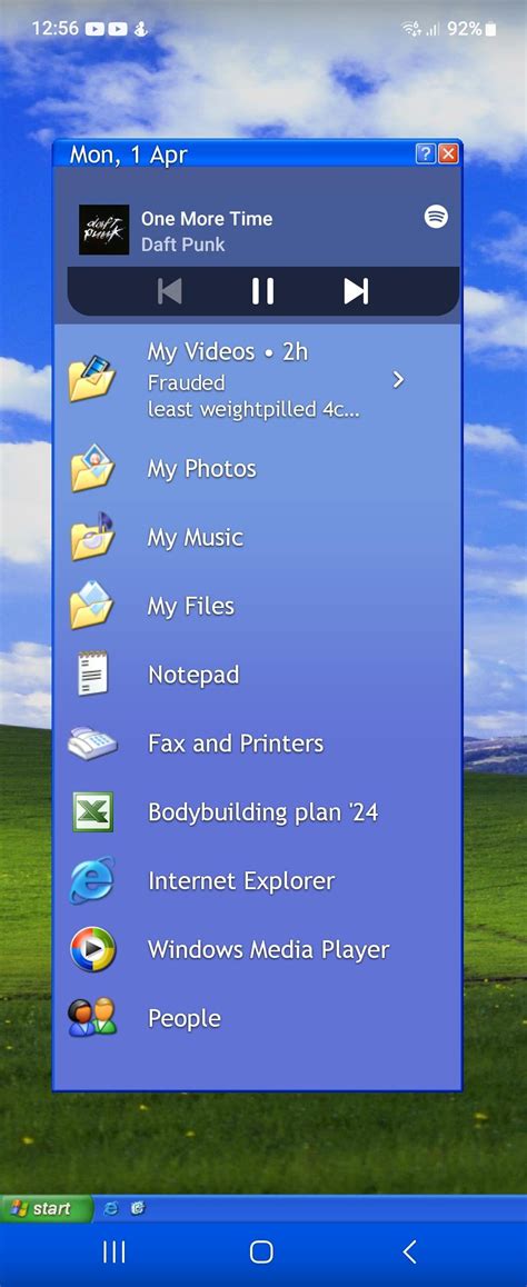 My Windows Xp Theme For Niagara Launcher On Android Entirely Hand Made