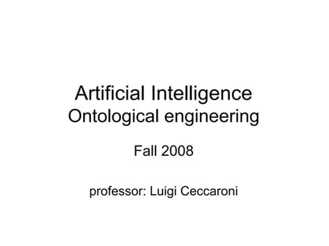 Ontological On Engineering Presentation1 Ppt