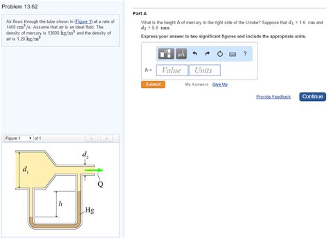 Solved Air Flows Through The Tube Shown In Figure 1 At A