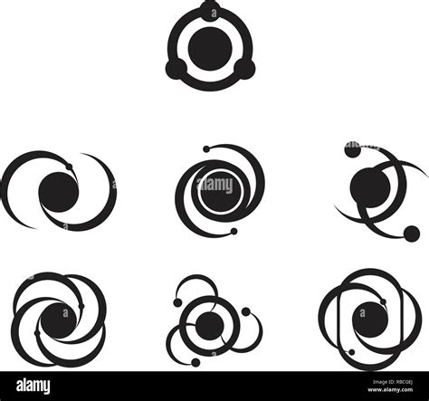 Set Of Simplified Atom Icons Minimalist And Modern Approach Stock