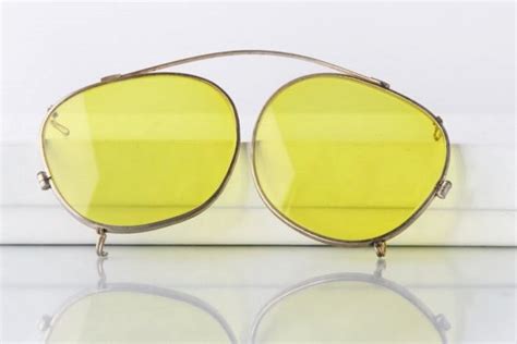 Yellow Clip On Sunglasses